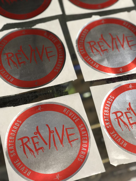 Revive Red/Silver Foil Sticker – longboardlovesg