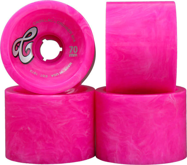 Cadillac Wheels Cruisers 70mm 80A Pink Marble – longboardlovesg